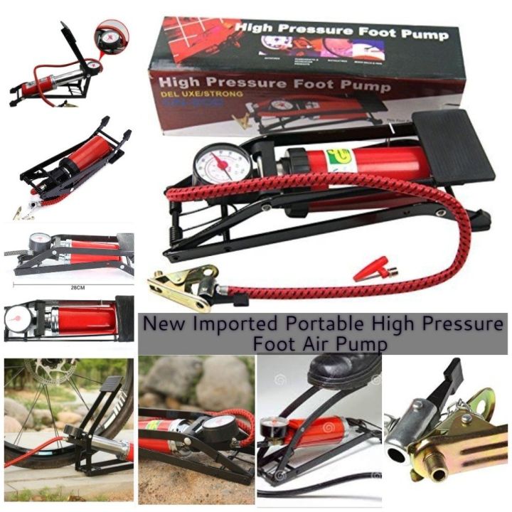 High Pressure Foot Air Pump for Vehicle, Bicycle, Bike, Motorbike, Ball ...