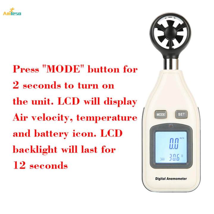 Digital Anemometer Handheld Air Tool Wind Speed Meter Gauge for Golf ...