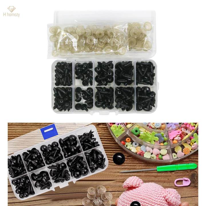135Pcs Doll Making Eyes Nose Screw Eyes for Puppets Plush Animals Arts ...