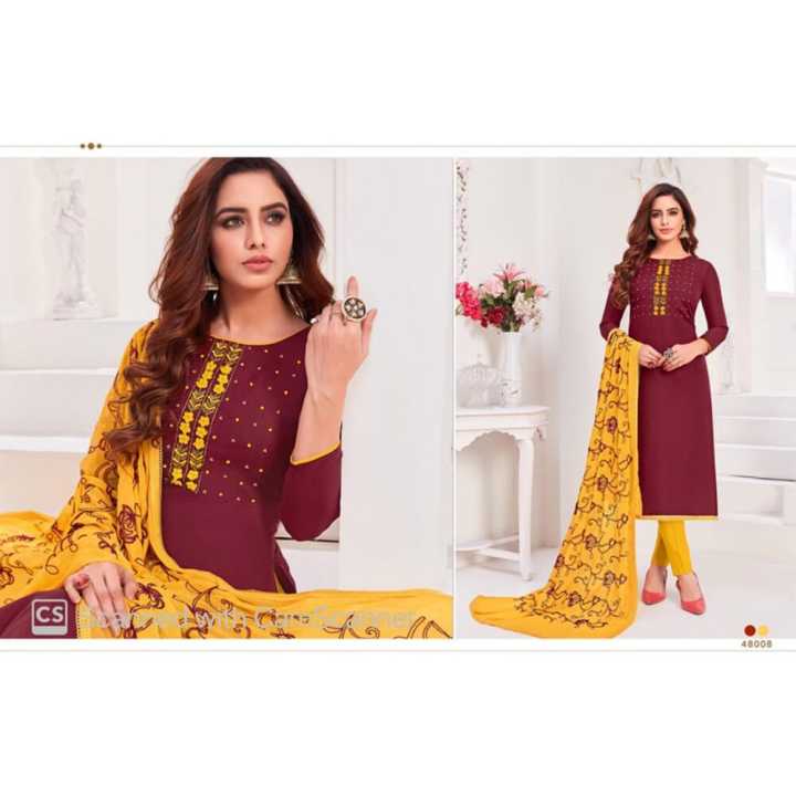 New Model Salwar Material - Maroon | Daraz.lk