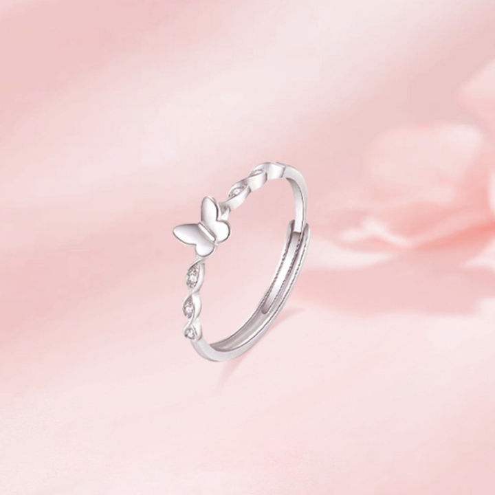 【Top Picks】Chen 17 999 Japanese and Korean Sweet Butterfly Ring Women's ...