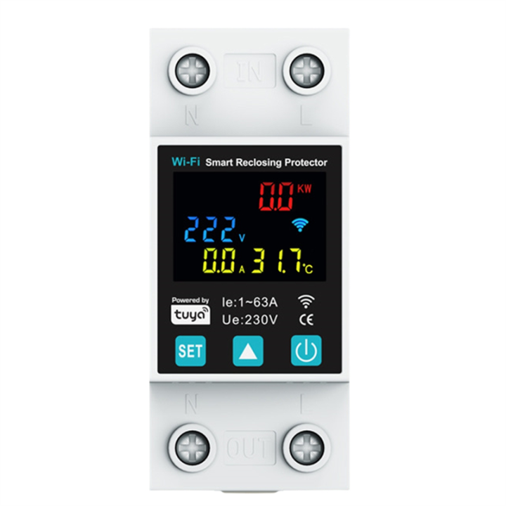1P 1-63A Tuya Smart Circuit Breaker LED Display Switch | Daraz.lk