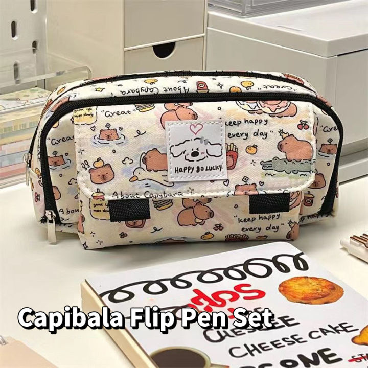 Portable Cute Capybara Flip Pencil Cases Fashion Cartoon Pencil Pouch ... Portable Cute Capybara Flip Pencil Cases Fashion Cartoon Pencil Pouch ...
