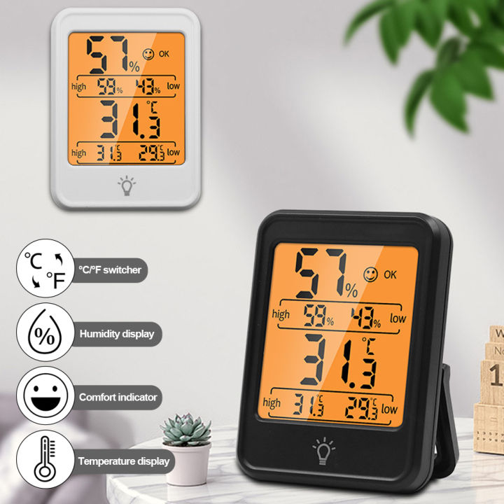Large LCD Digital Thermometer Hygrometer Indoor Room Temperature ...
