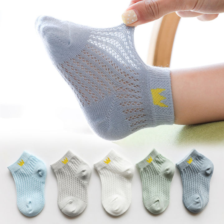 5 Pairs/lot 0-6Y Children Ultrathin Mesh Socks Baby Boys Girls Summer ...