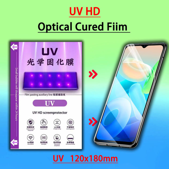 HD UV Fiber Glass Cured Optical Mobile Phone Screen Protector Hydrogel ...