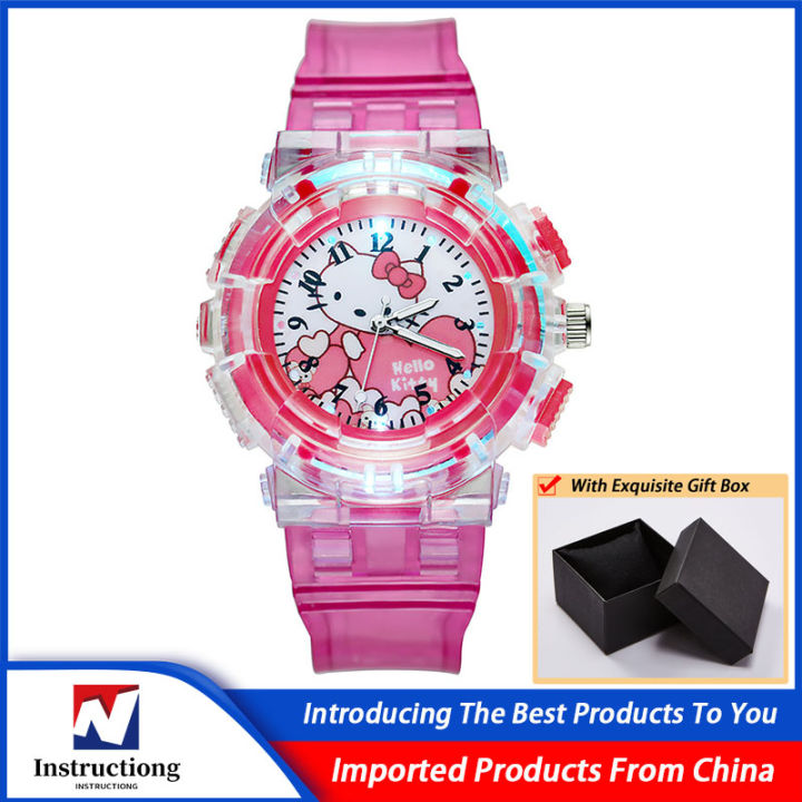 [With Box] Instructiong Hello Kitty Children Watches LED Digital Watch ...