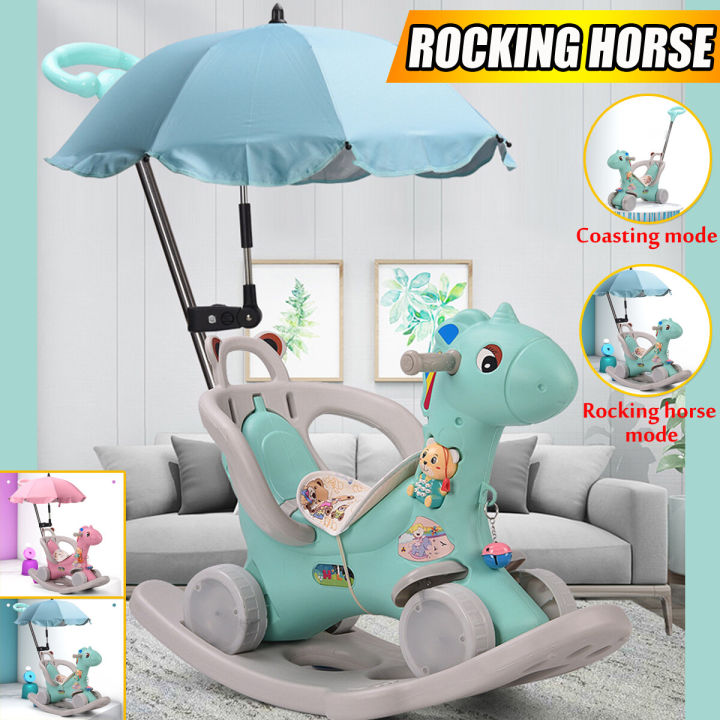 Children's Trojan Rocking Horse Toy Rocking Chair Baby Rocking Car ...