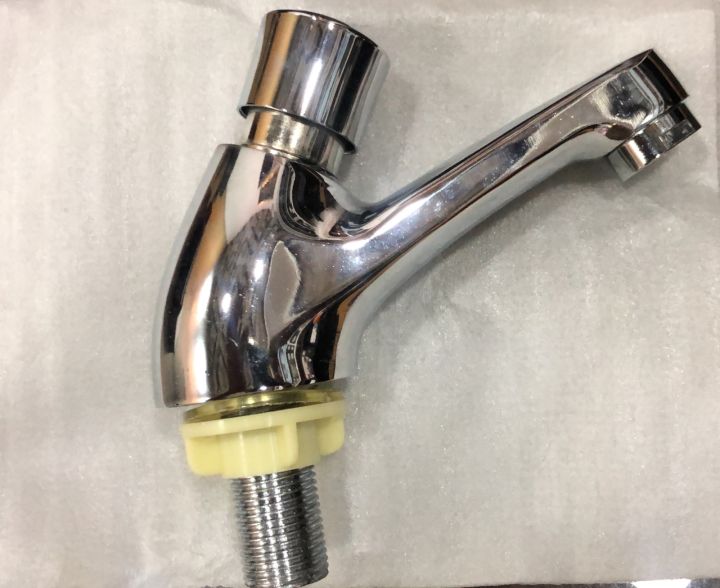 King Self Closing Press Basin Tap 1/2" Chromium plated Brass Round ...