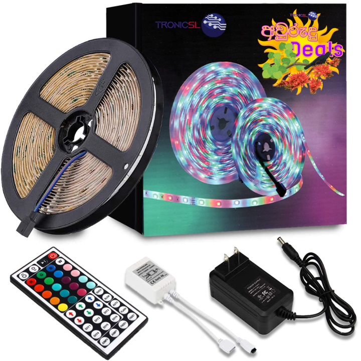 5m LED Light Strip【Sale】 Multicolor 3528 RGB Flexible LED Strip with 44 ...