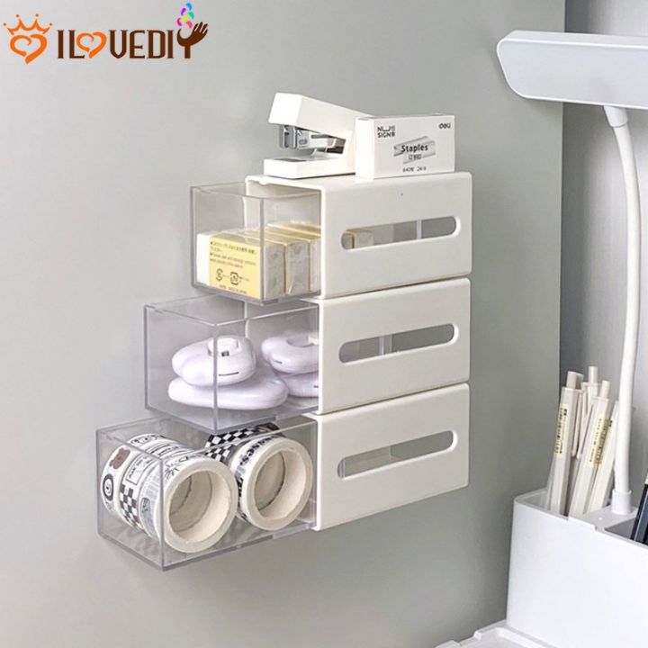 Pull-out Stationery Jewel Case Stackable Home Storage Container Wall ...