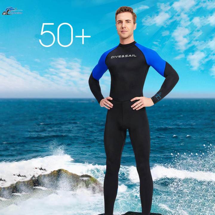 Premium Men Diving Wetsuit Full Body -piece Back Zipper Diving Rash ...