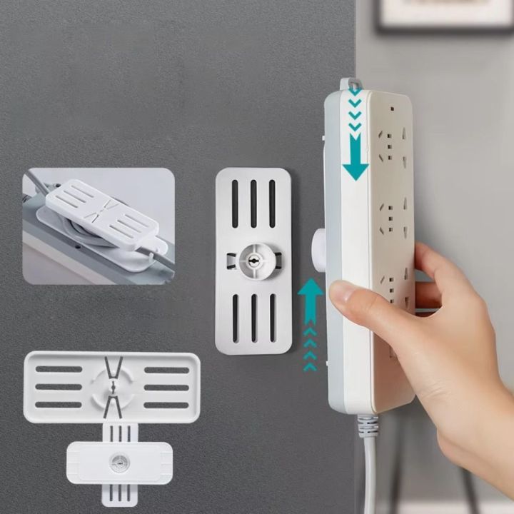 Cable Organizer Self-Adhesive Socket Holder No-Punch Removable Power ...