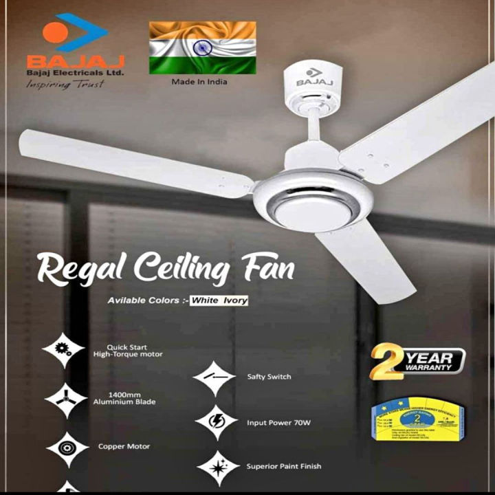 Bajaj Regal ceiling Fan 56inc (1400MM) Aluminum Blade with 2 years ...
