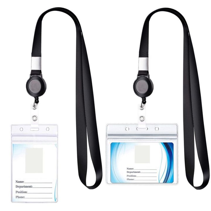 1PC Transparent Exhibition ID Business Card With Lanyard Neck Strap For ...