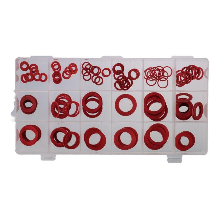 150Pcs with Plastic Box 14 Sizes Fiber Washer Assortment Kit Red ...