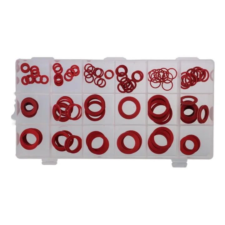 150Pcs with Plastic Box 14 Sizes Fiber Washer Assortment Kit Red ...