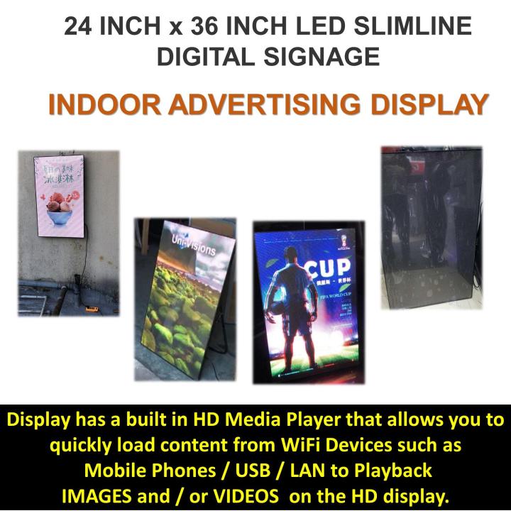 24INCH X 36 INCH LED SLIMLINE DIGITAL SIGNAGE INDOOR ADVERTISING ...
