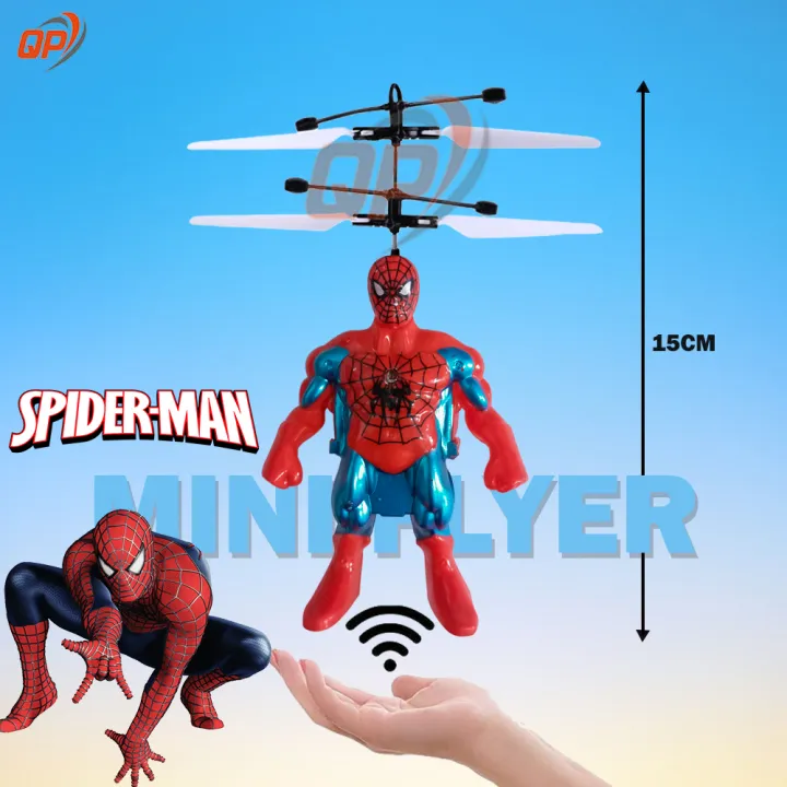 QP USB Rechargeable Spider Man Flying Hand Sensor Aircraft | Daraz.lk