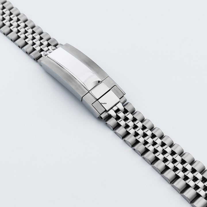 20MM Silver Jubilee Bracelet Stainless Steel Glide Lock Clasp Wristband ...