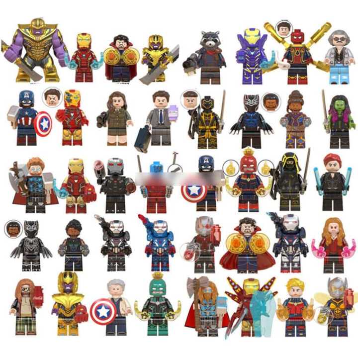 Marvel Avengers Superhero Thanos Thor Captain America Building Blocks ...