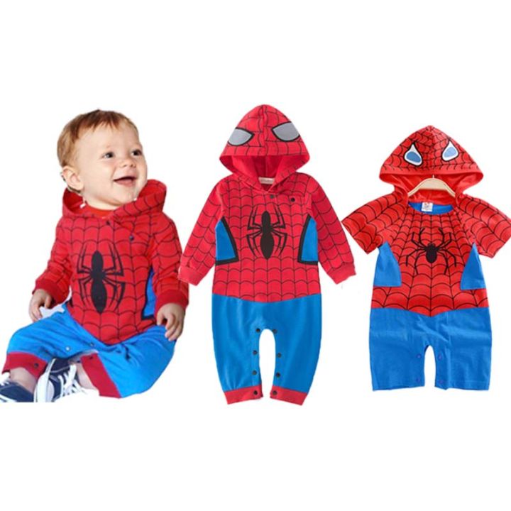 Superhero Spiderman Cosplay Costume Romper Infant Baby Boy Bodysuit ...