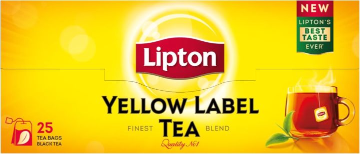 Lipton Tea Yellow Label, Black Tea, 25 Lipton Tea Bags, Natural Tasting ...