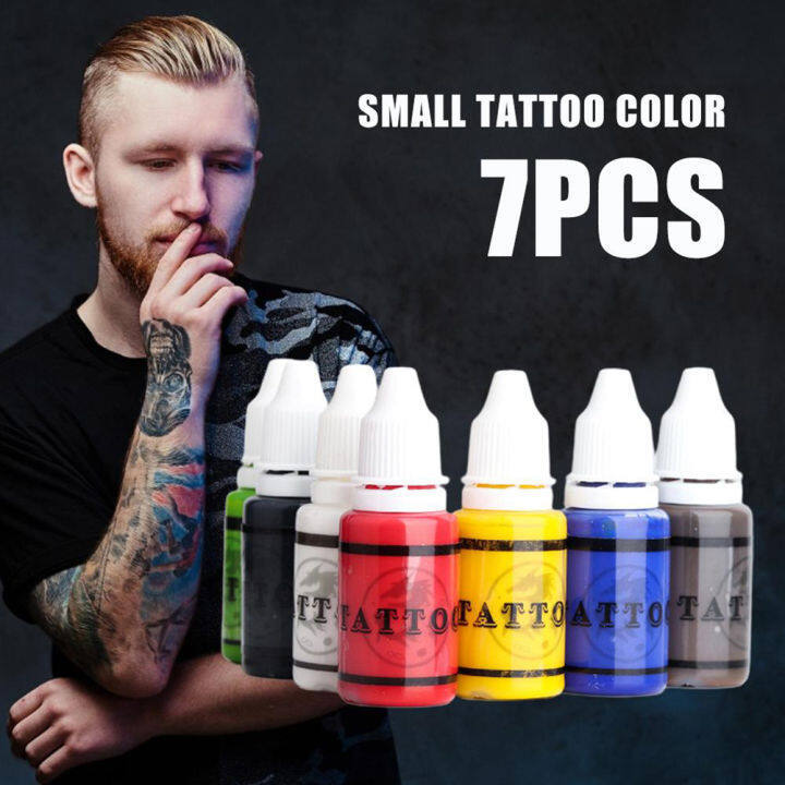 15ml/Bottle 7 Colors Tattoo Ink Set Professional Semi-permanent Tattoo Pigments | Daraz.lk