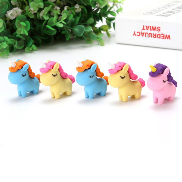 Summer Flower 1PC Students Creative Cartoon Detchable Eraser Cute Unicorn-shaped Rubber Erasers ...