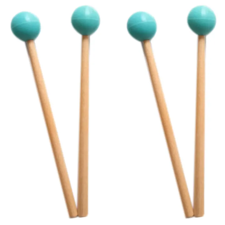 Kqueebee 4Pcs Soft Rubber Head Sticks Wood Handle Bell Mallets for ...
