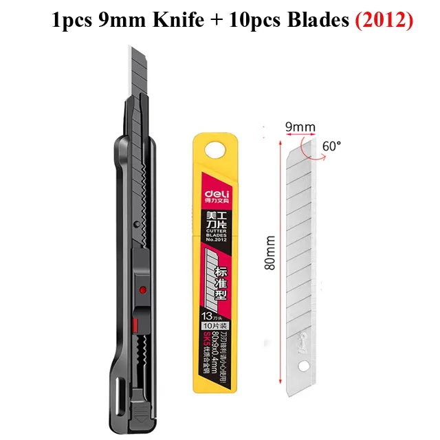 【YIYANGMAOYI111】Retractable Snap-Off Utility Knife,18mm/9mm Black Steel ...