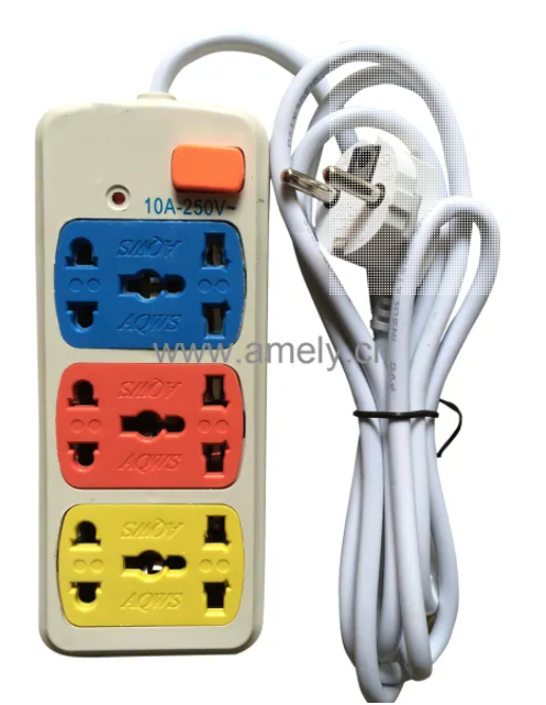 Power Strip 5.5 Feet 6 Sockets Wirecode AC Plug Socket Switch Extension ...