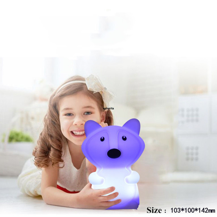 Bear Dog Fox Monkey LED Night Light Touch Sensor RGB LED Powered ...