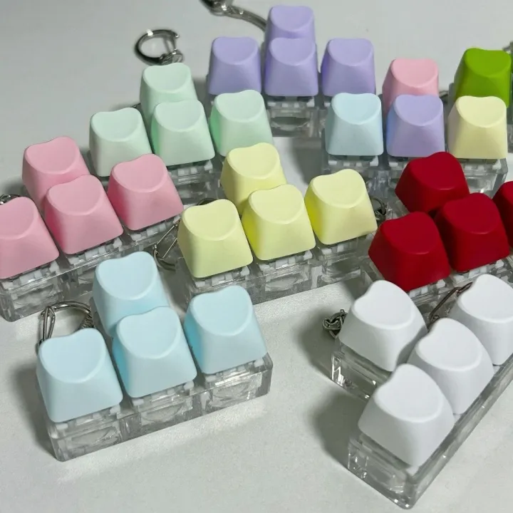 Portable DIY Keyboard Fidget Keychain Relief Stress Keys Button Finger ...