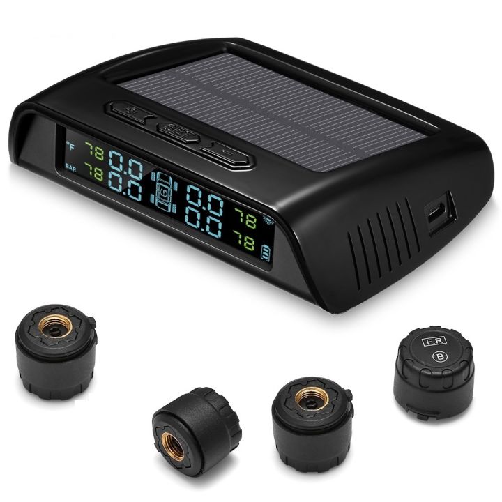 Car Tire Pressure Monitoring System Solar TPMS Universal Real-time ...