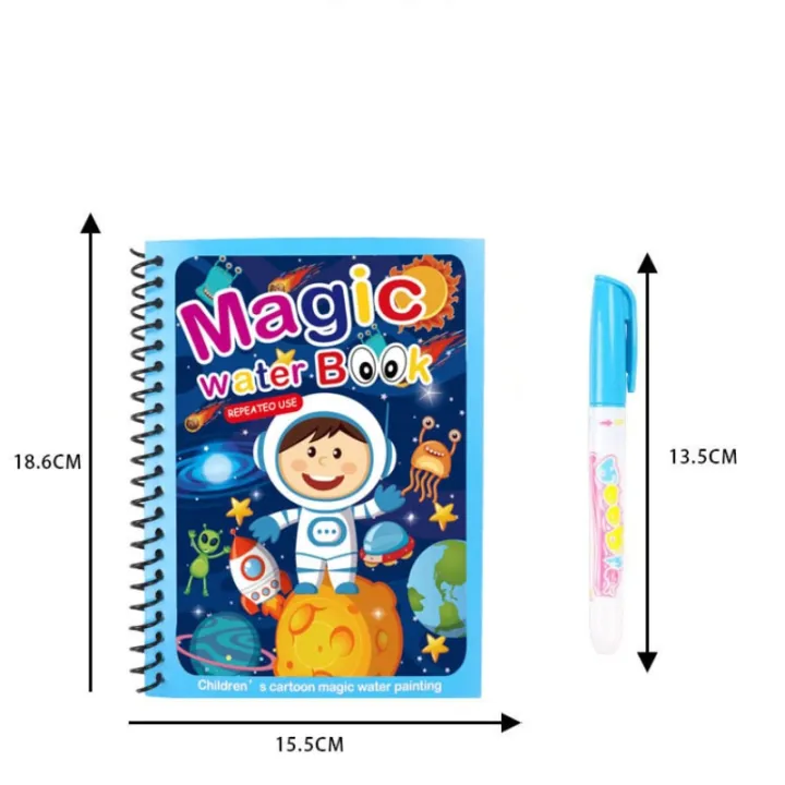 Children's Magic Water Drawing Book Reusable Coloring Cartoon Early ...