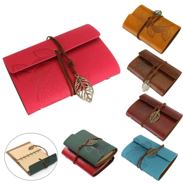 Elegant Retro Vintage Blank Loose Page Leather Notebook Diary Journal ...