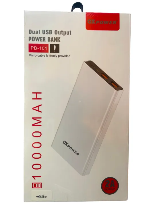 Best quality OX power 10000mah Fast charging Power Bank with 2 USB ports and Micro cable free. 2 ...