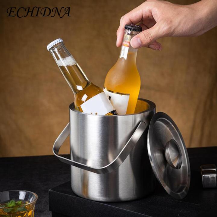 Stainless Steel Ice Bucket Ice Bucket with Lid Keep Ice-frozen Longer ...
