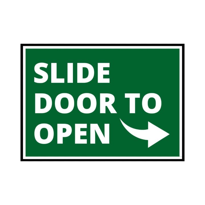 Slide Door To Open - Right - 7Inch X 5 Inch - Sticker | Daraz.lk