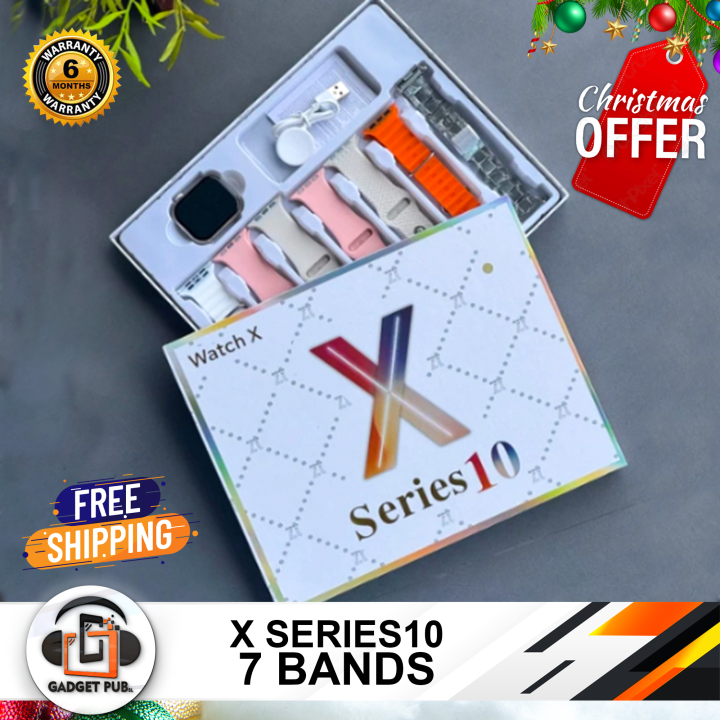 ZTFIT Watch X Series 10 with 7 Straps Compass Clock Bluetooth Call ...