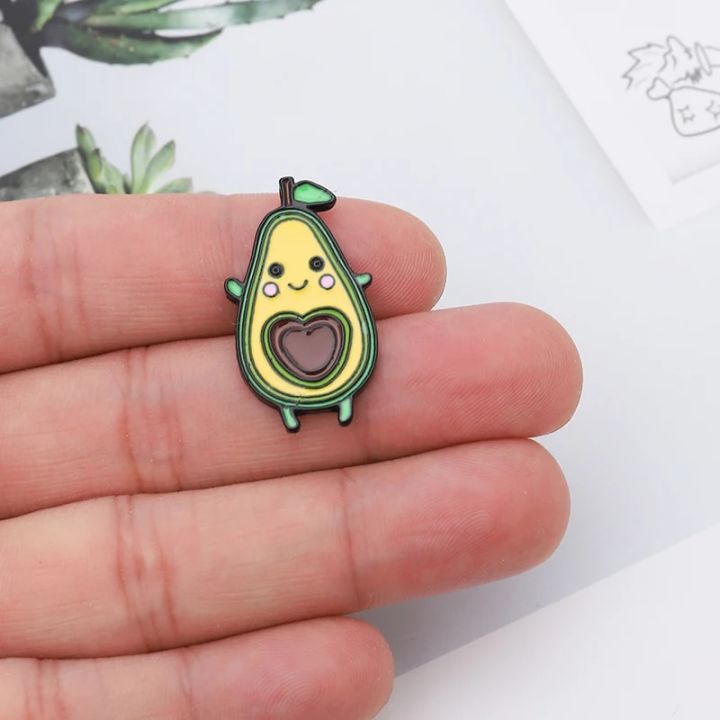 Cute Cratoon Avocado Pins Funny Lapel pins Pin back Badge Backpack Bag ...