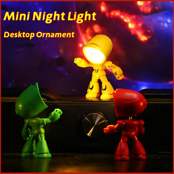 Mini Night Light LED Cartoon Cute Hero Police Desk Lamp Desktop ...