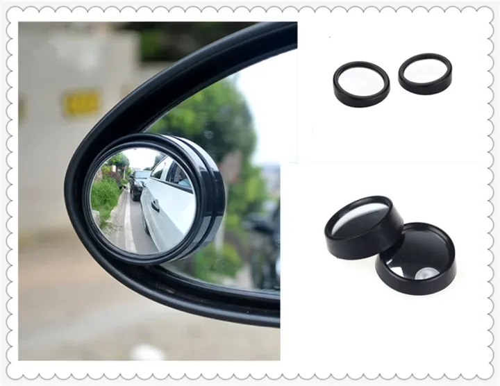 Car shape blind spot area rear view mirror small round convex surface ...