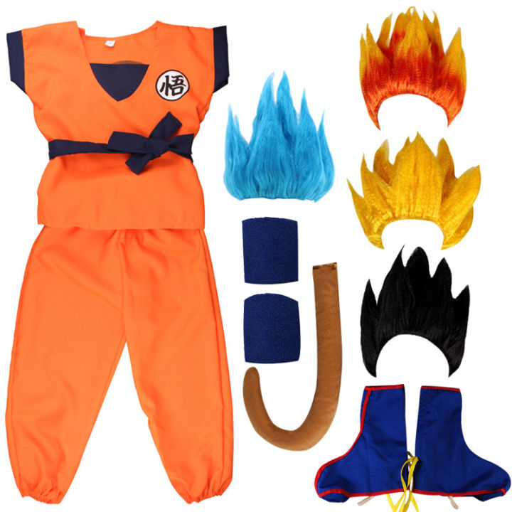 Anime Child Goku Costume Children's Day Cosplay School Party ...