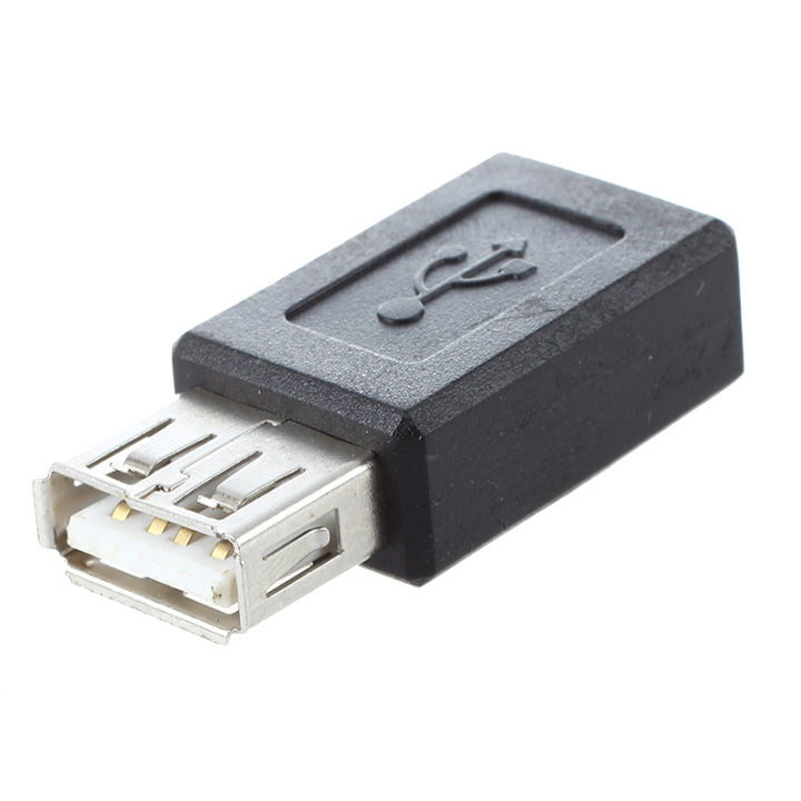 Black USB 2.0 Type A Female to Micro USB B Female Adapter Plug ...