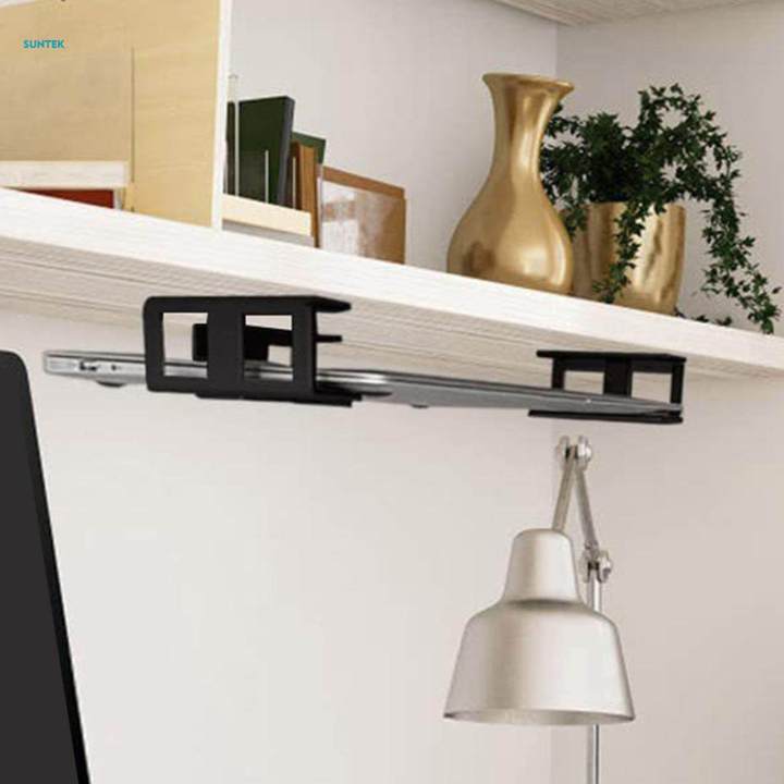 3x under Desk Laptop Mount Brackets Stand Set Enhanced Stability Metal ...