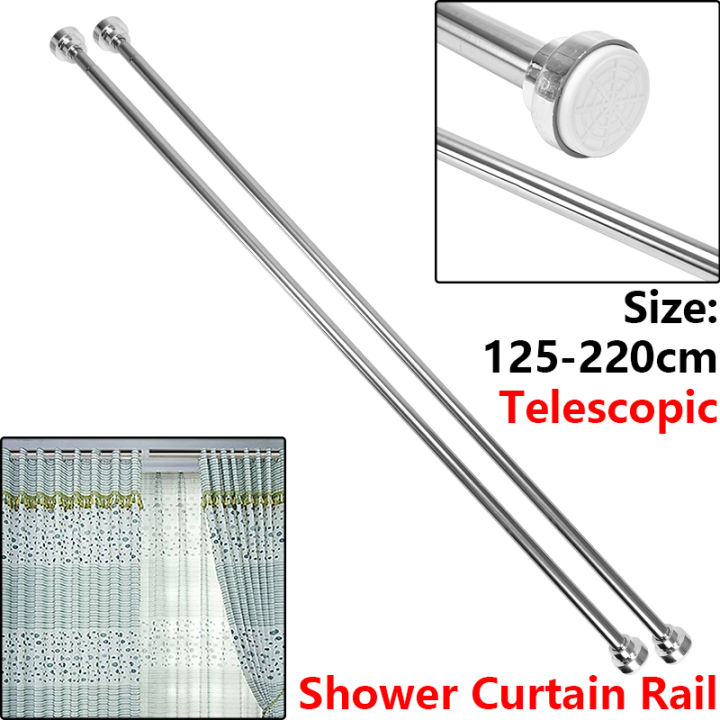 Stainless Steel spring Telescopic Shower Curtain Pole Extendable ...