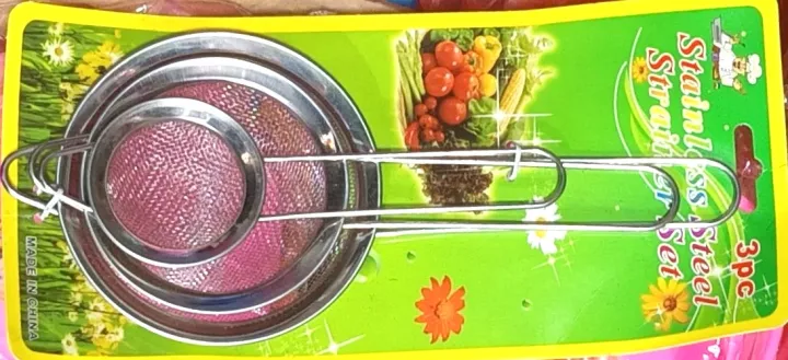 Strainer set -3 / Metal Strainer - 3 Different Sizes pack /3 Pieces ...