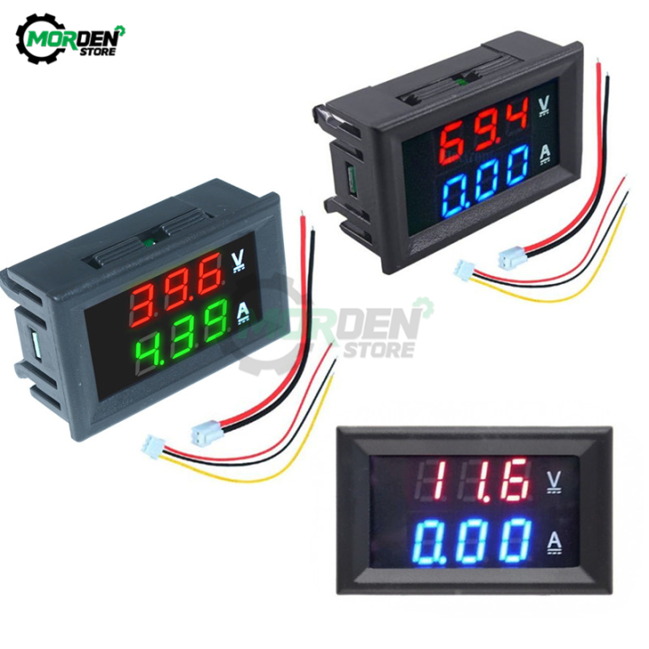 0.56Inch LED Digital Voltmeter Ammeter DC 0-100V 10A 50A 100A Panel Amp ...
